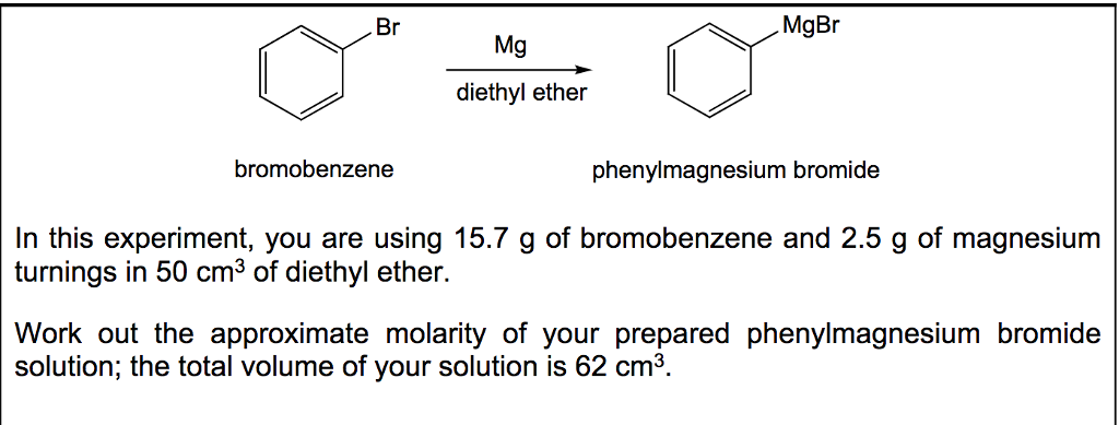 Solved Br MgBr Mg diethyl ether bromobenzene phenylmagnesium | Chegg.com
