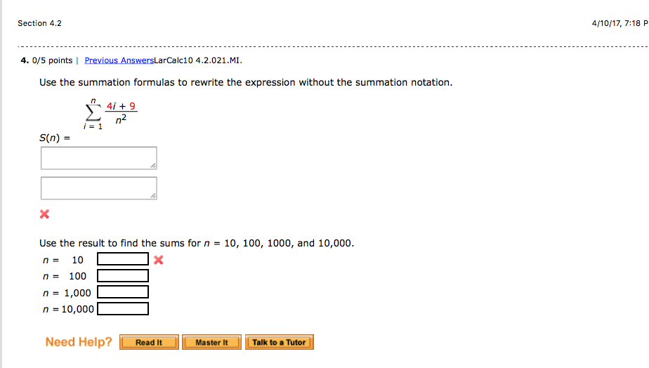 Solved Use the summation formulas to rewrite the expression | Chegg.com