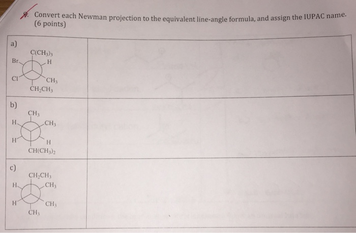 Solved Convert each Newman projection to the equivalent | Chegg.com