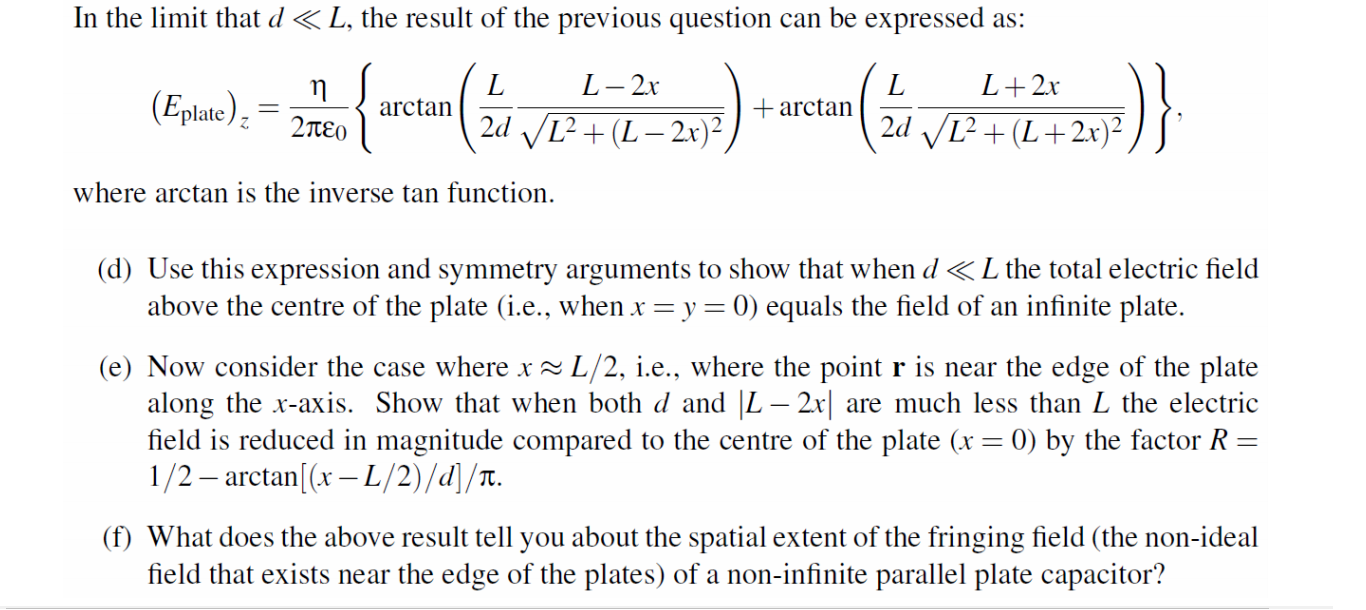 Solved In the limit that d