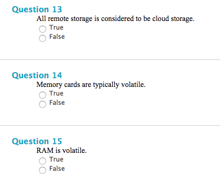 Solved All remote storage is considered to be cloud storage. | Chegg.com