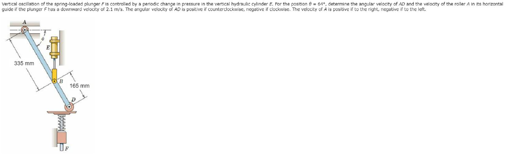 Solved vertical oscillation of the spring-loaded plunger F | Chegg.com
