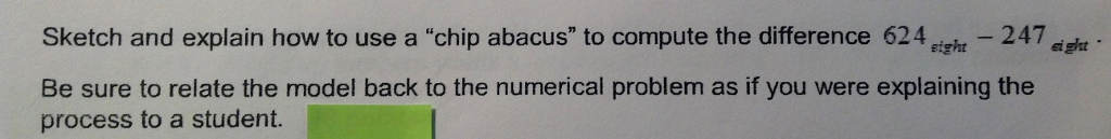 Solved Sketch and explain how to use a "chip abacus" to | Chegg.com