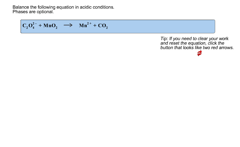 Solved Balance the following equation in acidic conditions. | Chegg.com