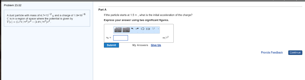 Solved A dust particle with mass of 4.7 times 10^-2 g and a | Chegg.com