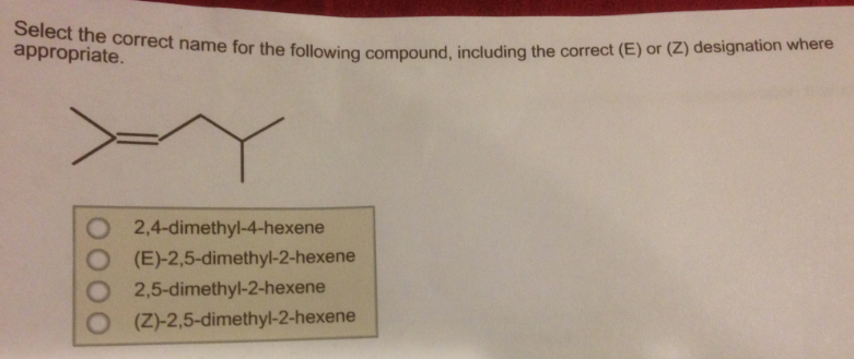 Solved Select the Correct name for the following compound | Chegg.com