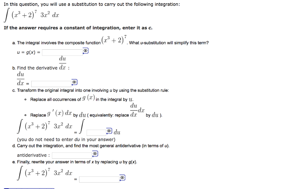Solved In this question, you will use a substitution to | Chegg.com