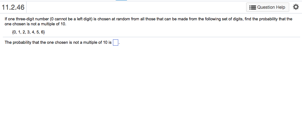 Solved 11.2.46 Question Help * If one three-digit number (0 | Chegg.com