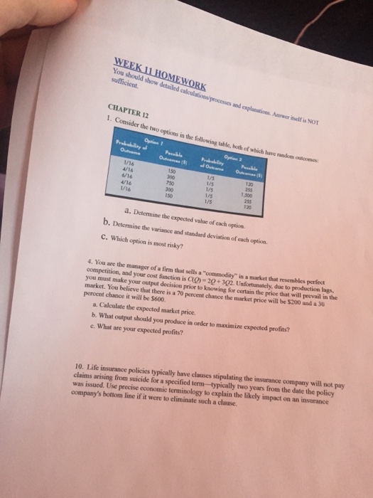 Solved Consider the two options in the following table, both | Chegg.com