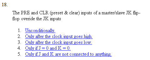 Solved the pre and clr ( prest & clear) inputs of a | Chegg.com