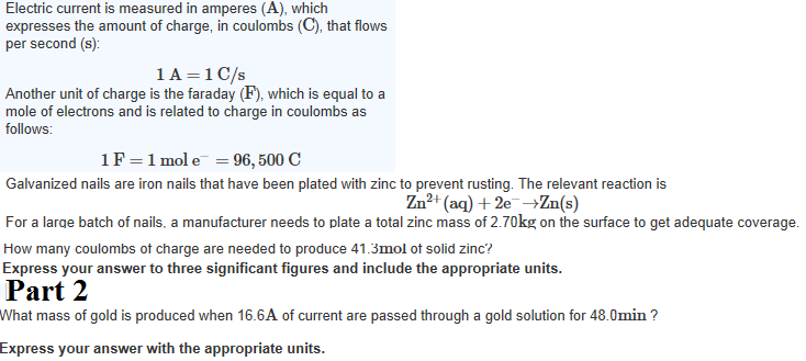 Solved Electric current is measured in amperes (A), which | Chegg.com