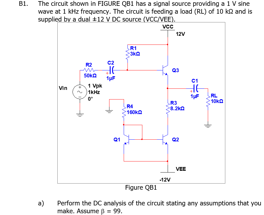 Solved The circuit shown in FIGURE QB1 has a signal source | Chegg.com