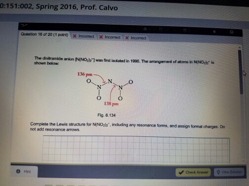Solved The dinitramide anion [N(NO_2)_2^-] was first | Chegg.com