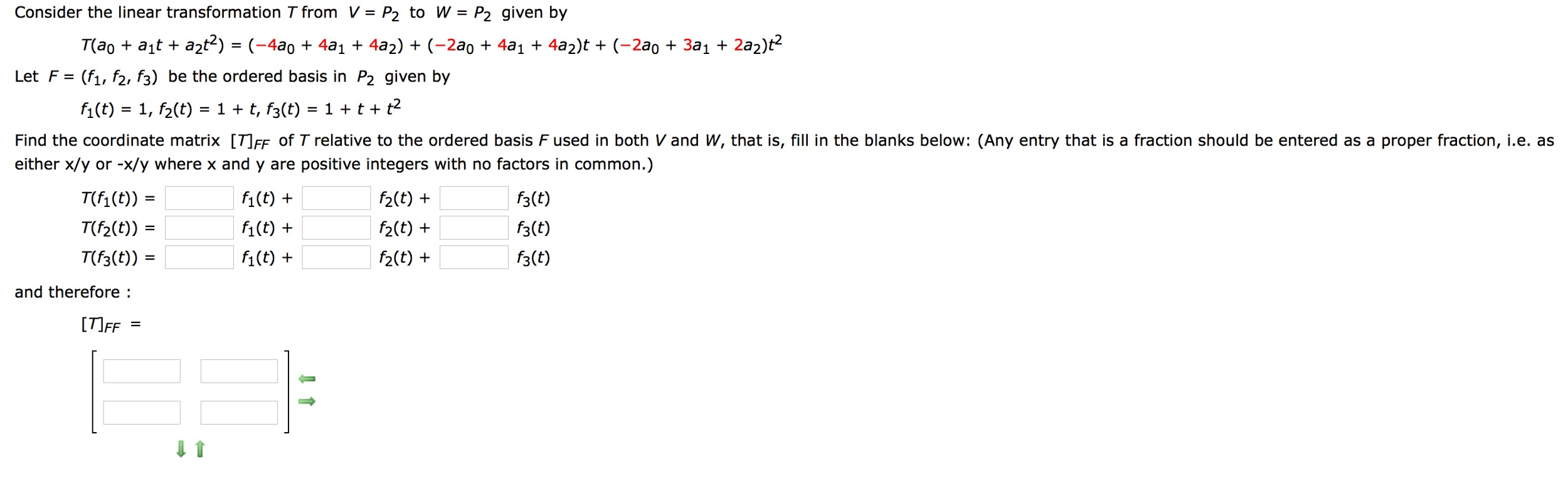 Solved Consider the linear transformation T from V = P_2 to | Chegg.com