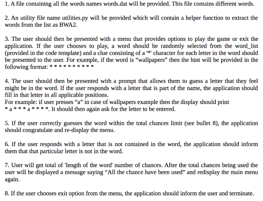 Build a software application that will create a word | Chegg.com