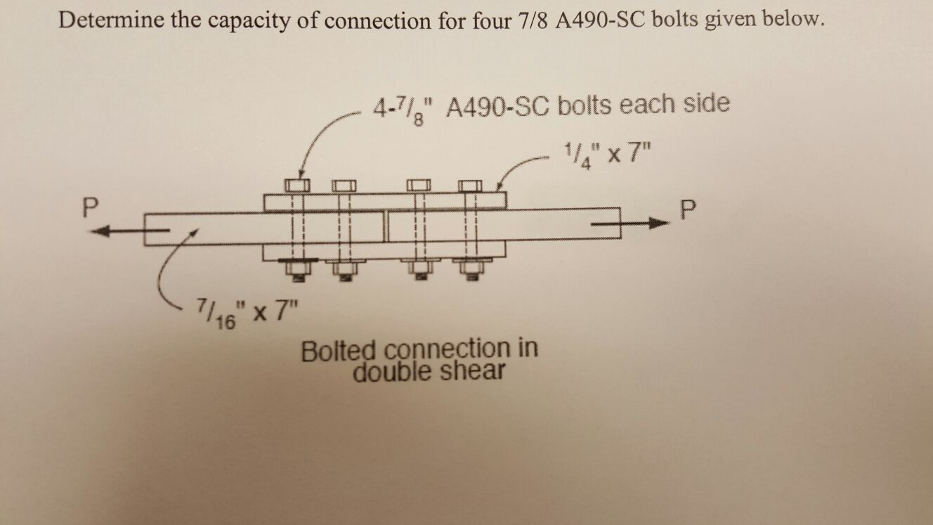 Determine the capacity if connection for 4 7/8 | Chegg.com