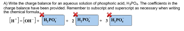 Solved A) Write the charge balance for an aqueous solution | Chegg.com