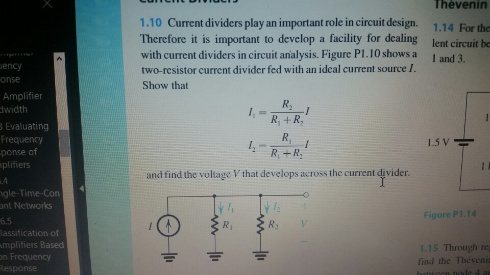Solved 1.10 Current dividers play an important role in | Chegg.com