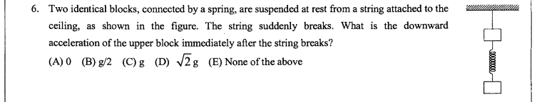 Solved Two identical blocks, connected by a spring, are | Chegg.com