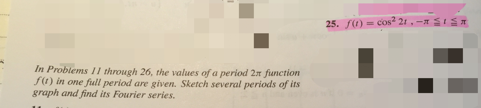 Solved In Problems 11 through 26, the values of a period 2pi | Chegg.com