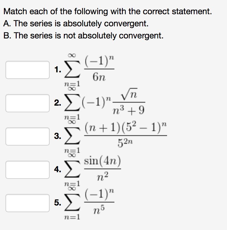 Solved Determine if each of the following are absolutely | Chegg.com