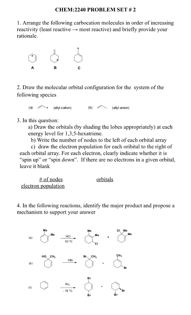Solved Orgo II- Molecular orbitals and the allylic position. | Chegg.com