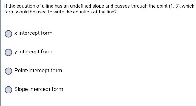 Solved If the equation of a line has an undefined slope and | Chegg.com