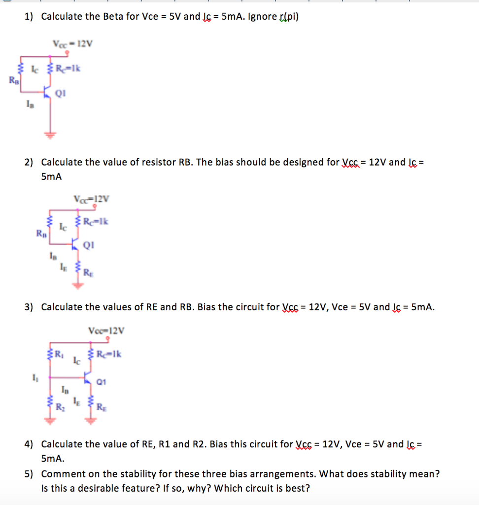 Solved Calculate the Beta for Vce = 5V and Ic = 5mA. Ignore | Chegg.com
