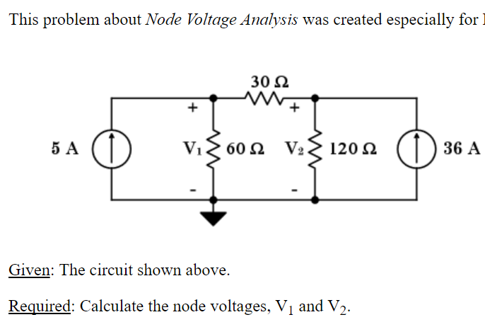 Solved This problem about Node Voltage Analysis was created | Chegg.com