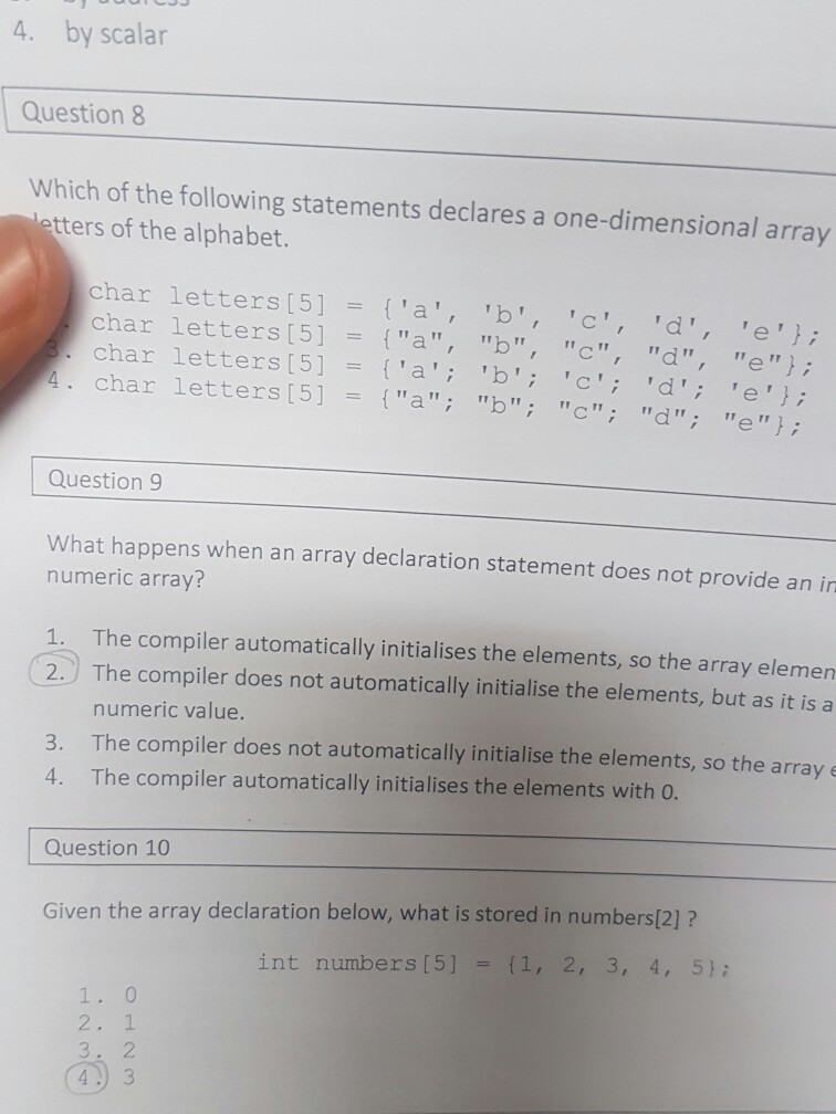 Solved 4. by scalar Question 8 Which of the following | Chegg.com