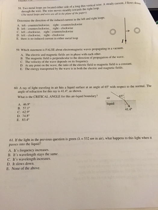 Solved Two metal loops are located either side of a long | Chegg.com