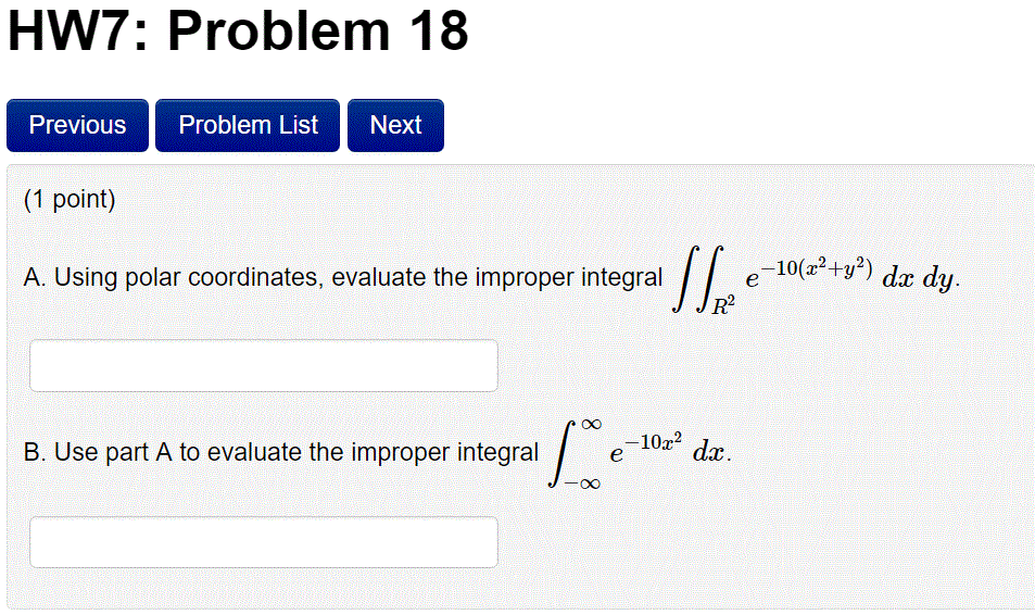 Solved Using polar coordinates, evaluate the improper | Chegg.com Solved Using polar coordinates, evaluate the improper | Chegg.com