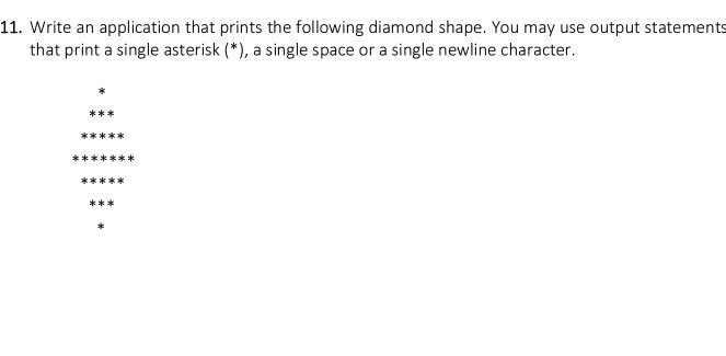 Solved Write an application that prints the following | Chegg.com