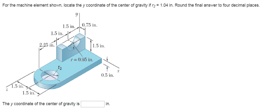 Solved For the machine element shown, locate the y | Chegg.com