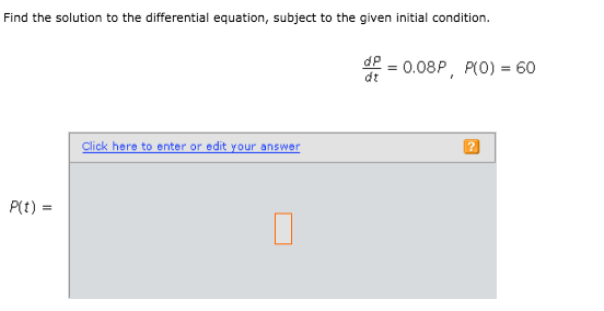 Solved Find the solution to the differential equation, | Chegg.com