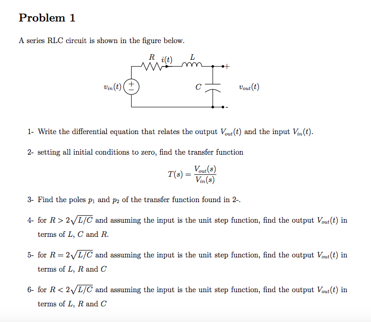 Solved A series RLC circuit is shown in the figure below. R | Chegg.com