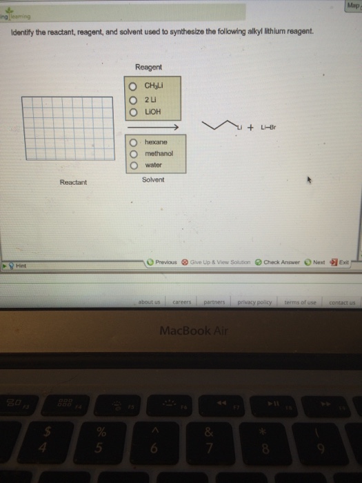 Solved Identify the reactant, reagent, and solvent to | Chegg.com