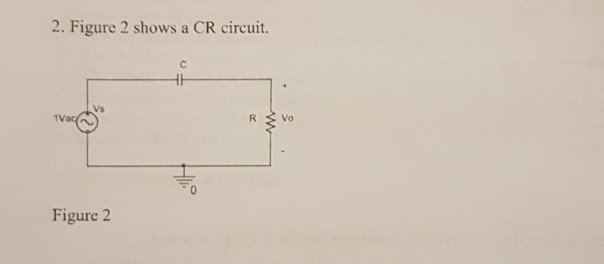 Solved 2. Figure 2 shows a CR circuit. Vs 1V Figure 2 | Chegg.com