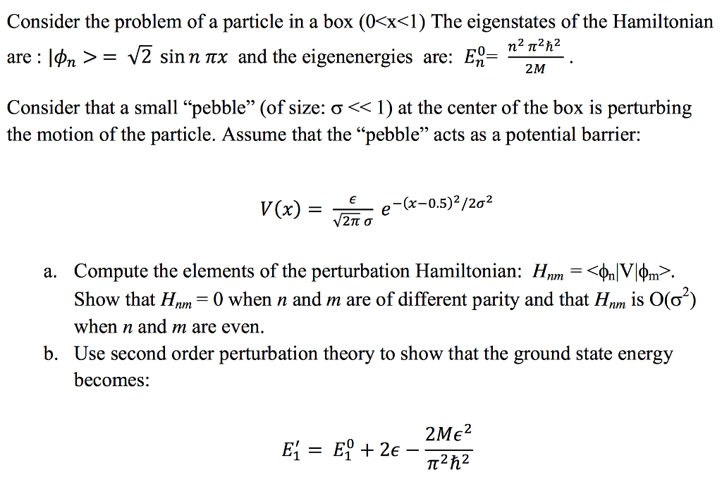 Consider the problem of a particle in a box (0- 2 | Chegg.com