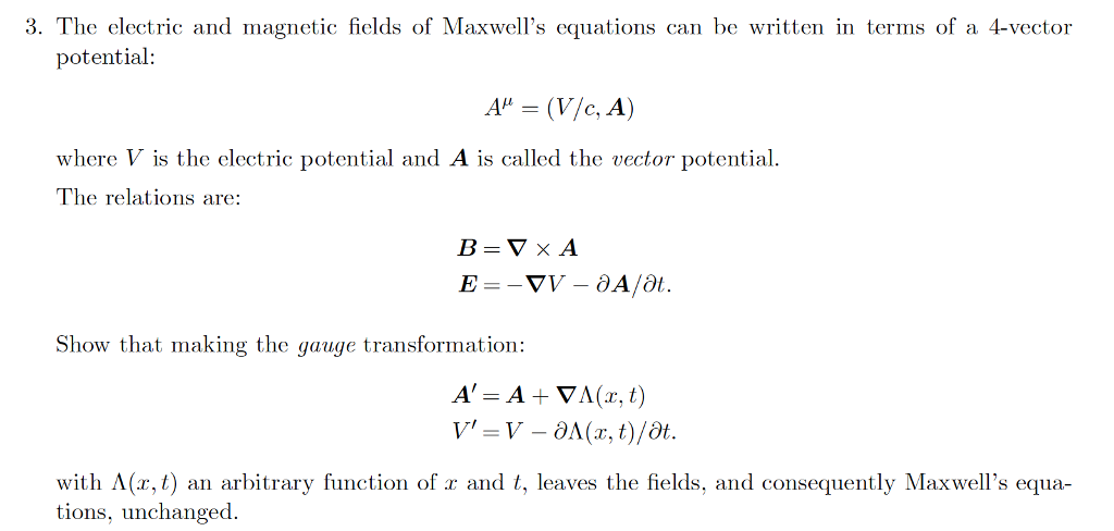 Solved 3. The electric and magnetic fields of Maxwell's | Chegg.com