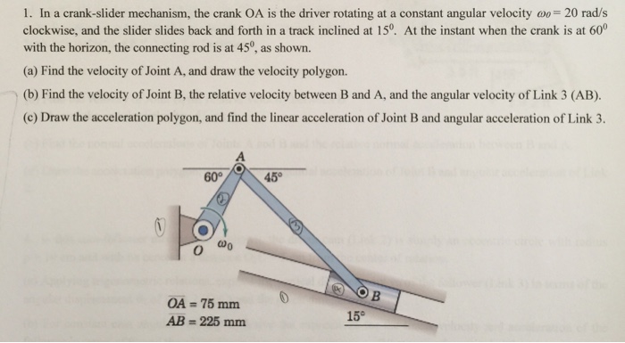 Solved In a crank-slider mechanism, the crank...I'm | Chegg.com