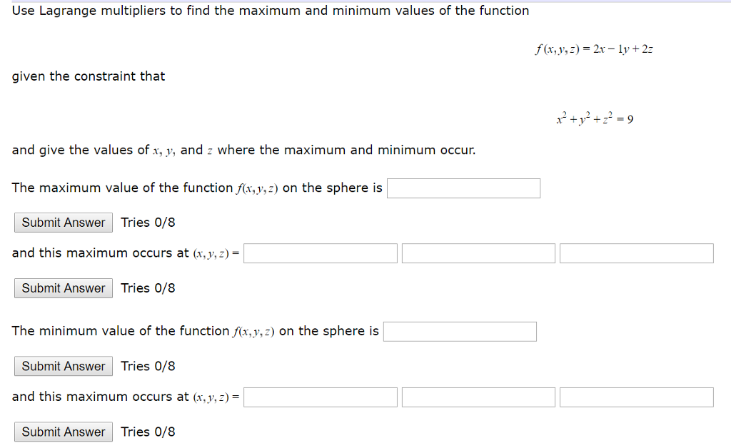 Solved Use Lagrange multipliers to find the maximum and | Chegg.com