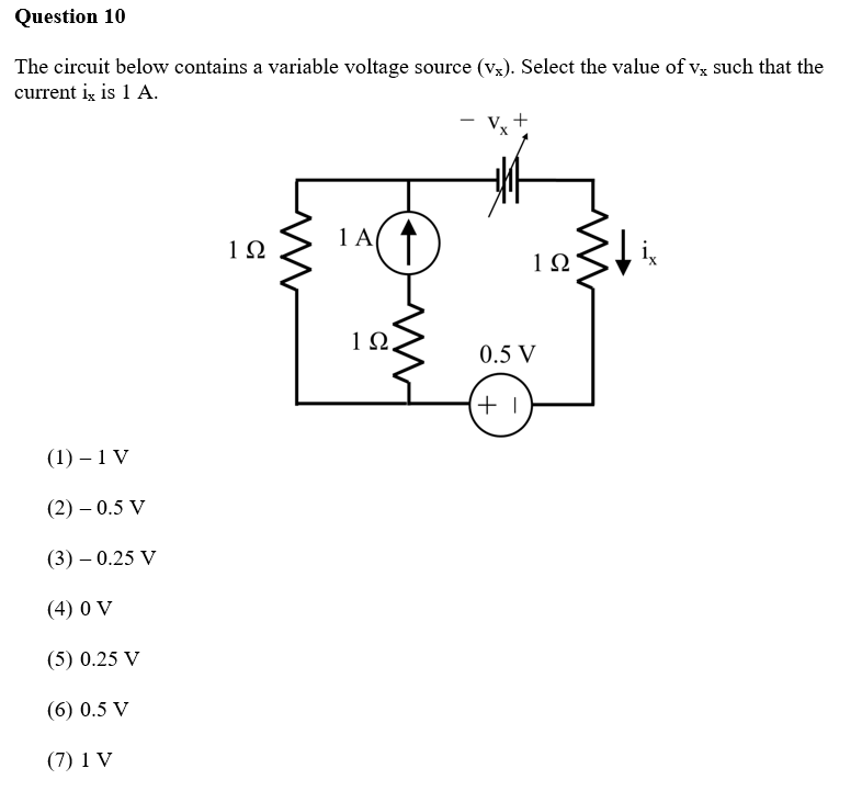 Solved Question 10 The circuit below contains a variable | Chegg.com