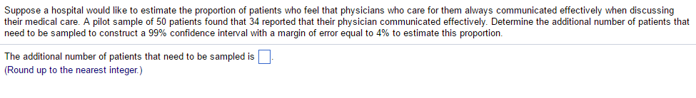 Solved Suppose a hospital would like to estimate the | Chegg.com