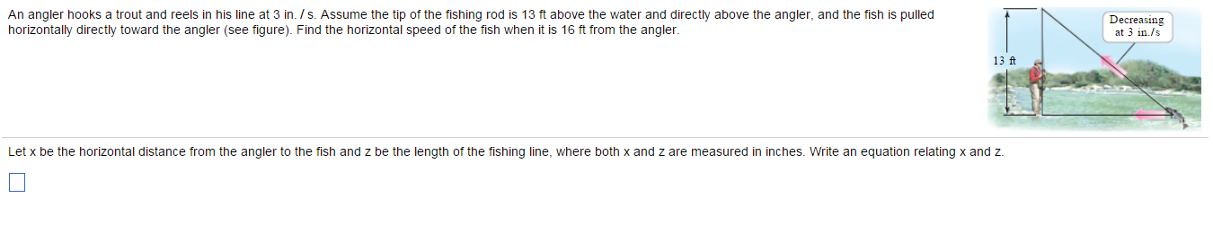 Solved An angler hooks a trout and reels in his line at 3 | Chegg.com Solved An angler hooks a trout and reels in his line at 3 | Chegg.com