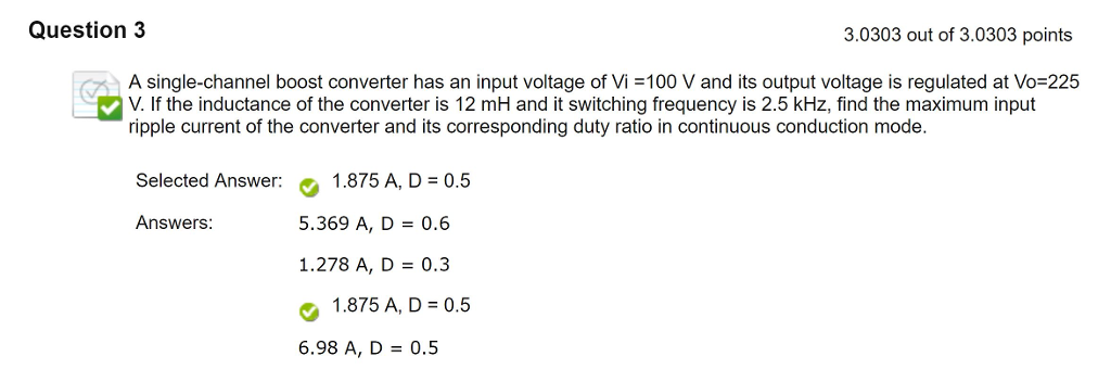 Solved A single-channel boost converter has an input voltage | Chegg.com