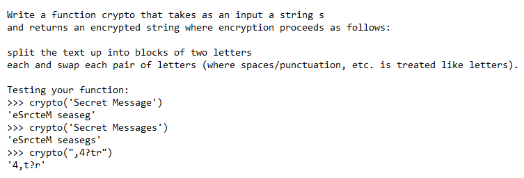 Language: Python 3 Write a function that takes as an | Chegg.com