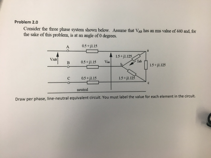 Solved Consider the three phase system shown below. Assume | Chegg.com