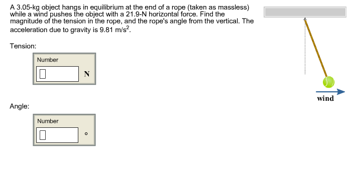 Solved A 3.05-kg object hangs in equilibrium at the end of a | Chegg.com