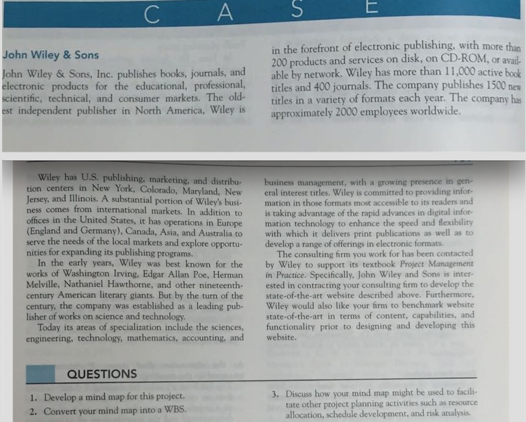 Solved: John Wiley & Sons, Inc. Publishes Books, Journals,... | Chegg.com